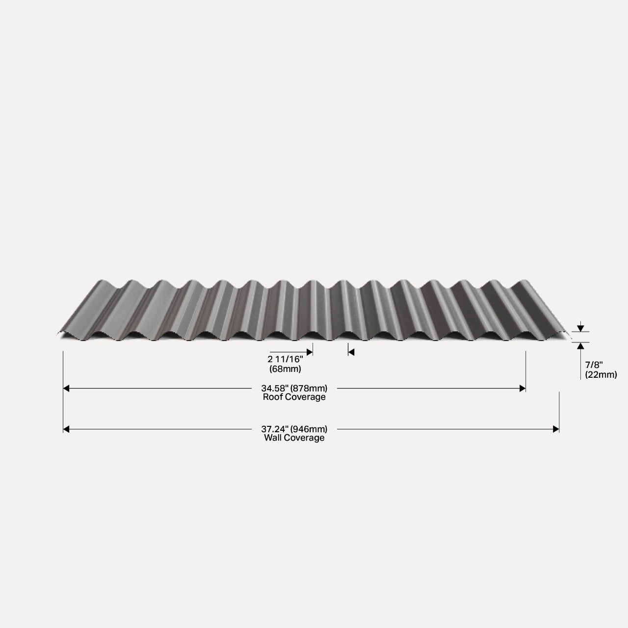 7/8" Corrugated - 34.58"
